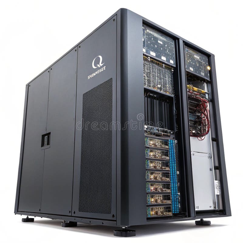 Quantum Scientistâ€™s Quantum Computer on White Background Stock ...