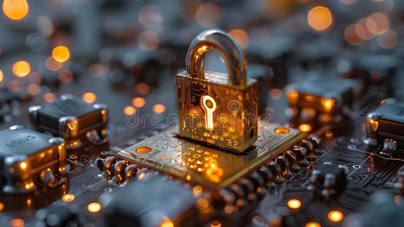 Quantum Security: Unbreakable Digital Locks on Circuit Board. Concept ...