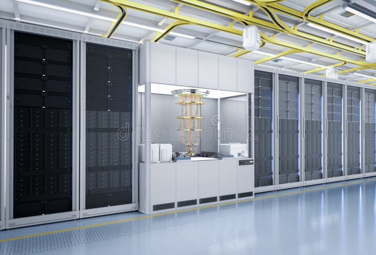 Quantum Server Network with Quantum Computer Machine in Server Room ...
