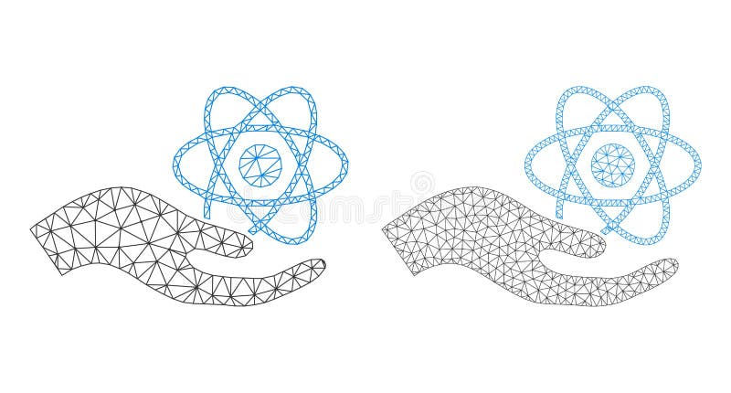 Quantum Service Hand Icons - Vector Polygonal Mesh Stock Vector ...