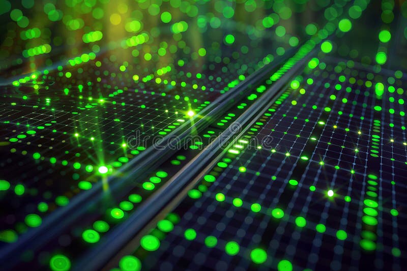 Quantum Illumination: Solar Panel Shines with Green Matrix Lights ...