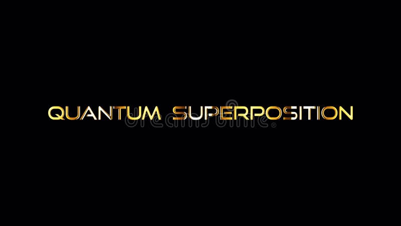 QUANTUM SUPERPOSITION Golden Text Banner Loop Animation Stock Video ...