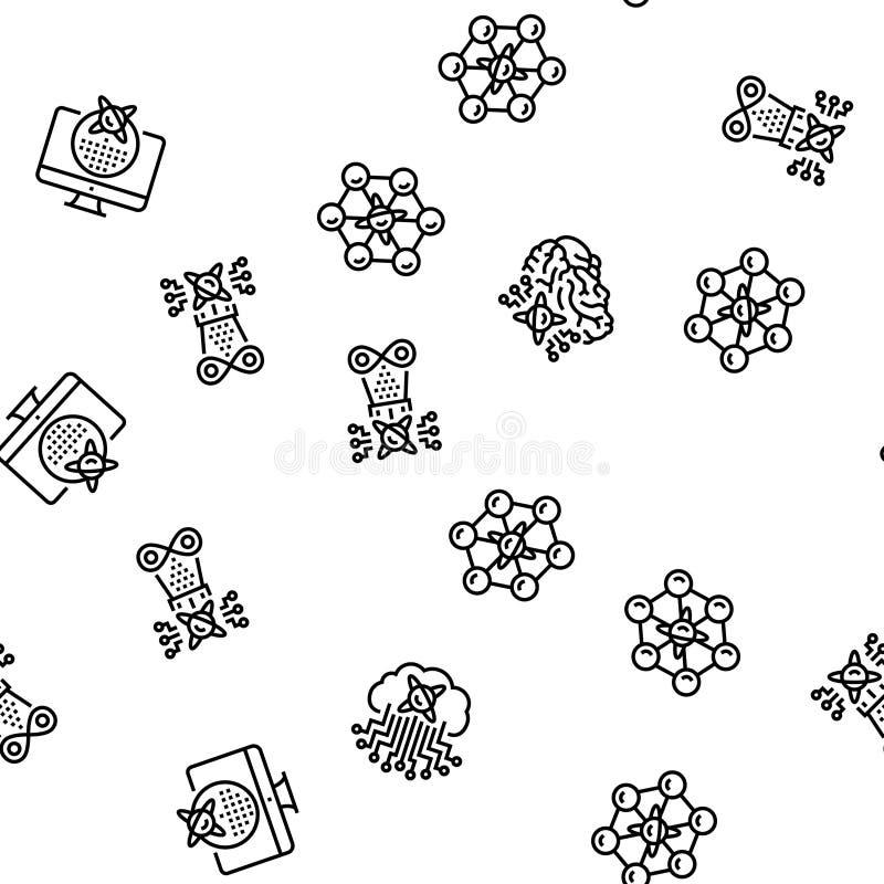 Quantum Technology Data Science Seamless Pattern Vector Stock Vector ...