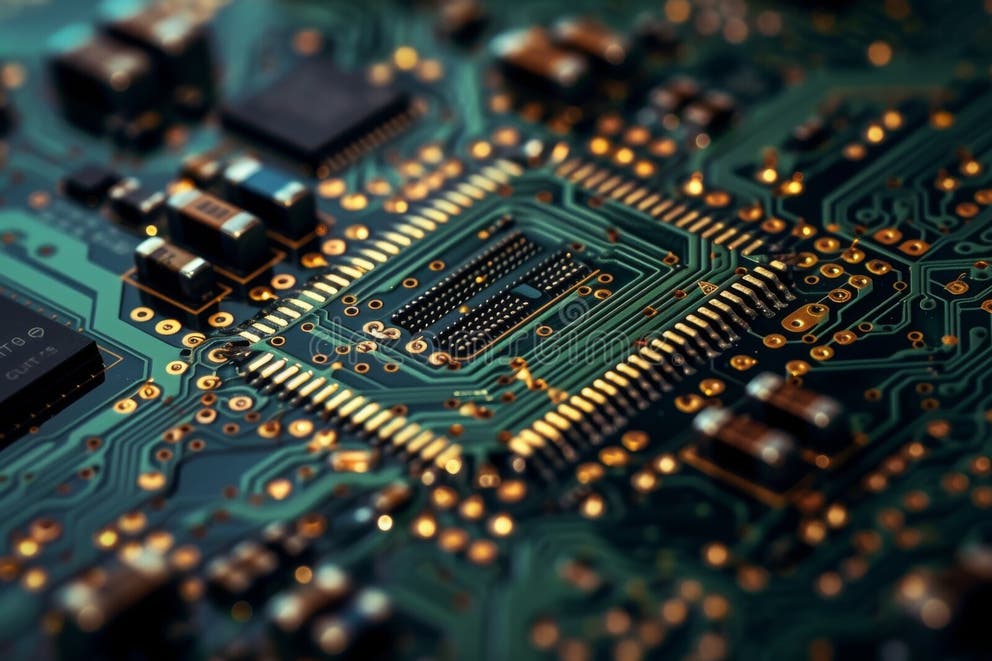 Quantum Technology Meeting Old School Computer Designs Stock ...