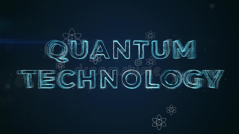 Quantum Technology Text with Particle Atoms in Empty Space Stock ...