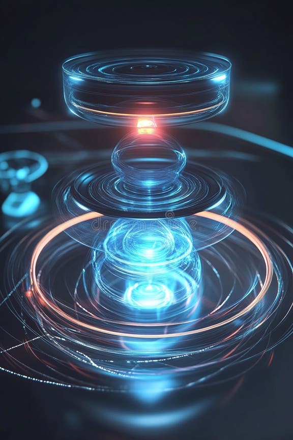 Quantum Teleportation Process with Energy Transfer Visualization Stock ...