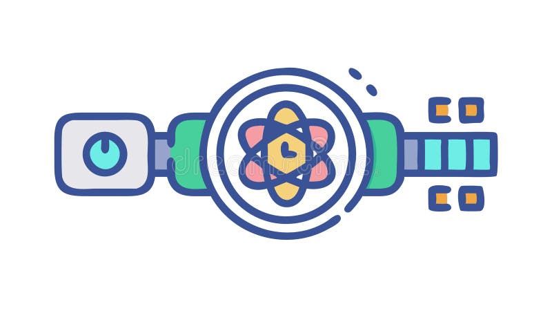 Quantum Timekeeping Atomic Clock Futuristic Watch, Vector Design ...