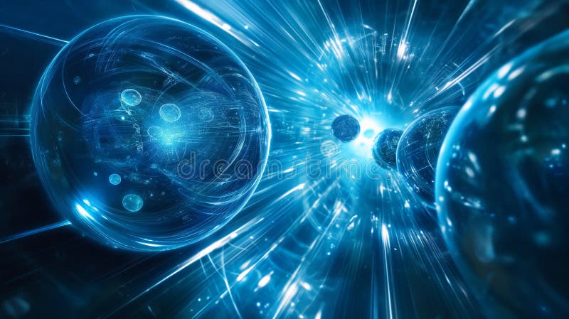 Quantum Universe in Blue stock image. Image of energy - 324721321