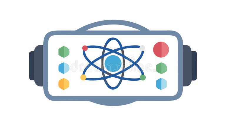 Quantum VR Reality, Atomic Science Exploration, Vector Design ...