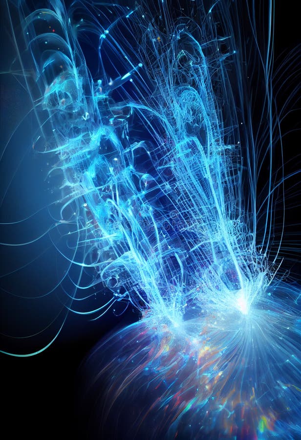 Quantum Wave Dance. AI Generated Stock Illustration - Illustration of ...