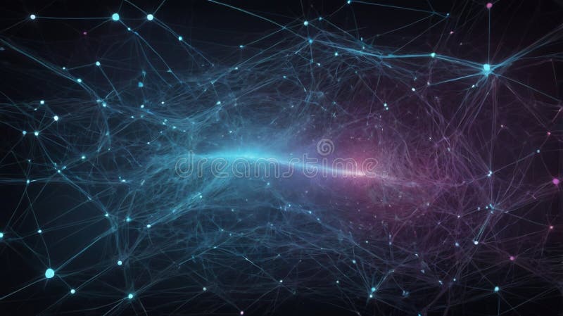 Quantum Web A Visual Representation Of Quantum Computing And Ai Interconnectivity Stock