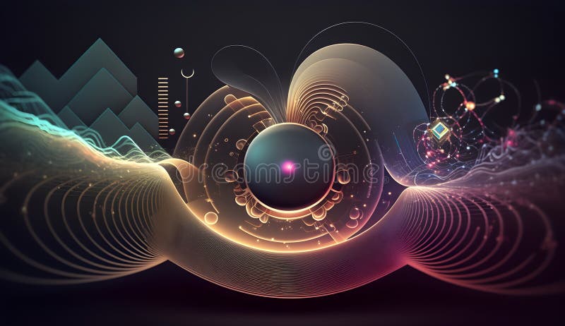 Quantum Whirlwind Abstract Background. Generative AI Stock Illustration ...