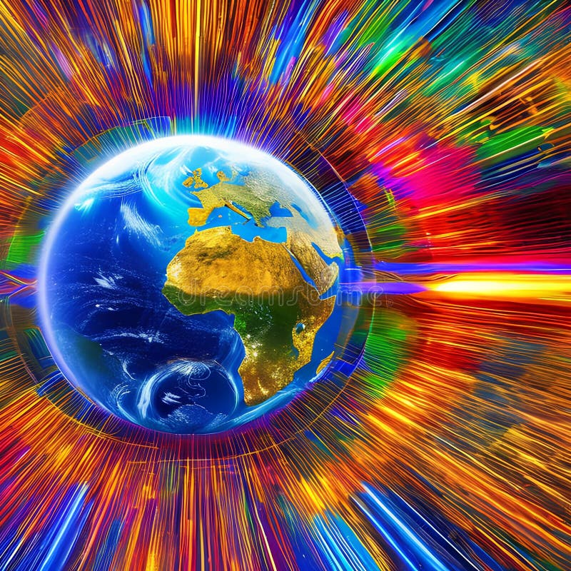 Quantum World: an Abstract Representation of the World, Created with ...