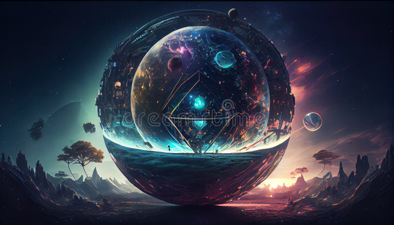 Quantum World Background. Ai Generated. Stock Illustration ...