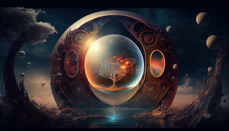 Quantum World Background. Ai Generated. Stock Illustration ...