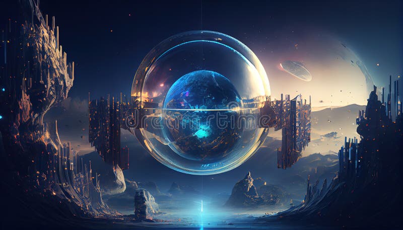 Quantum World Background. Ai Generated. Stock Illustration ...