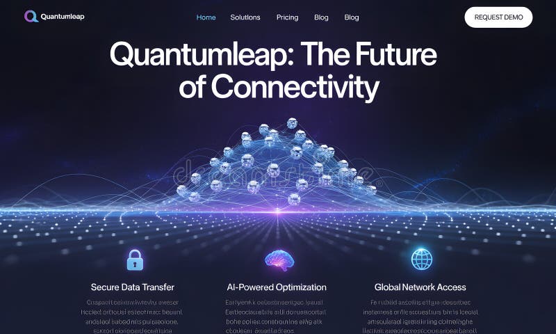 Quantumleap: Future of Connectivity Stock Illustration - Illustration of text, signage: 387975901