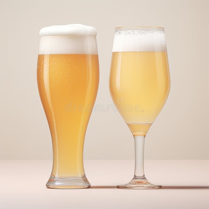 Quantumpunk Beer Glass: Realistic Forms in Light Orange and Beige Stock ...