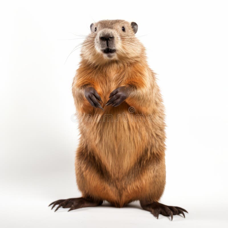 Quantumpunk Groundhog Standing Up in Layered Gestures Stock ...