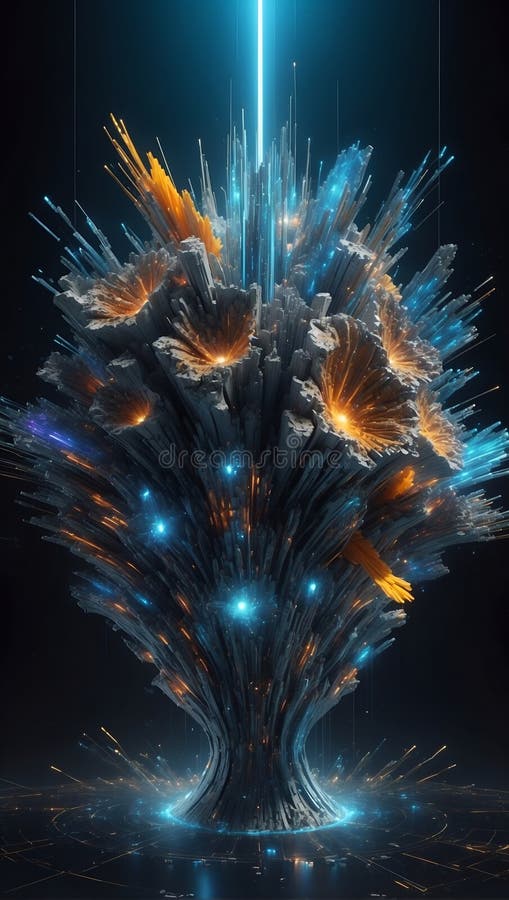 QuantumQuotient S Data Elevation: 3D Beyond Boundaries. AI Generate Stock Illustration ...