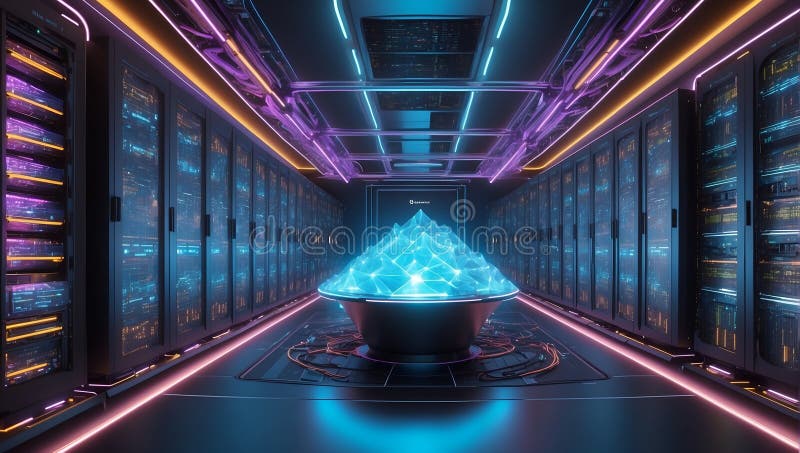 QuantumQuotient S Data Elevation: a 3D Pinnacle. AI Generate Stock Image - Image of networking ...