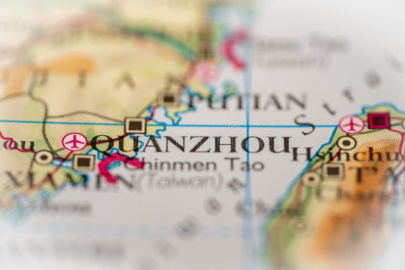 Quanzhou, China Highlighted on a World Map Stock Image - Image of place ...