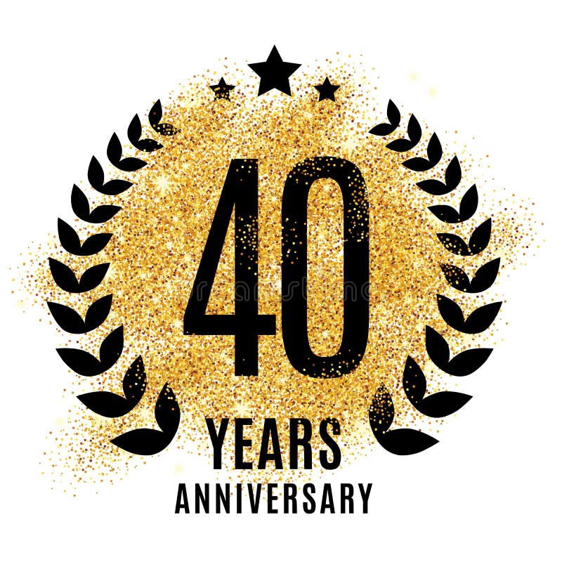 Quarante Ans D'anniversaire D'or Illustration Stock - Illustration du ...