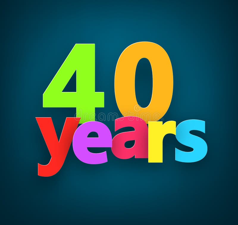 Quarante Ans De Signe De Papier Illustration de Vecteur - Illustration ...