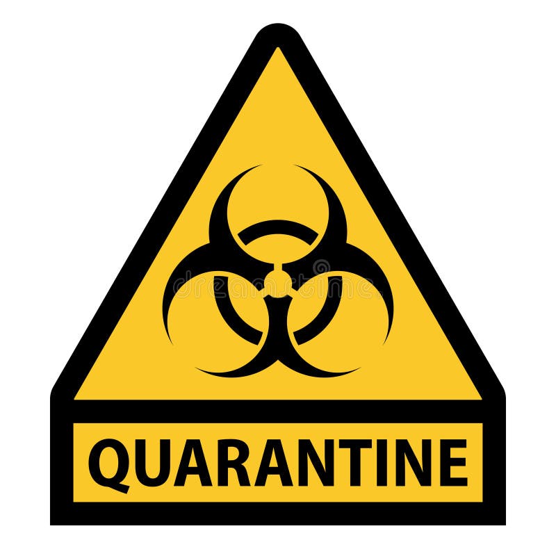 Red Quarantine Warning Sign Biohazard Symbol Triangular Shape Stock ...
