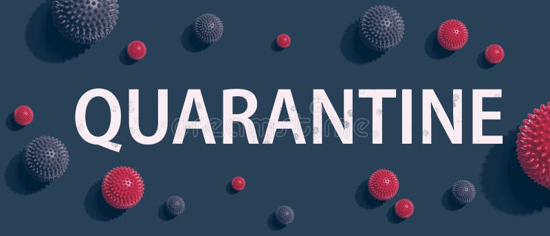 Quarantine Theme with Viral Objects Stock Photo - Image of simple ...