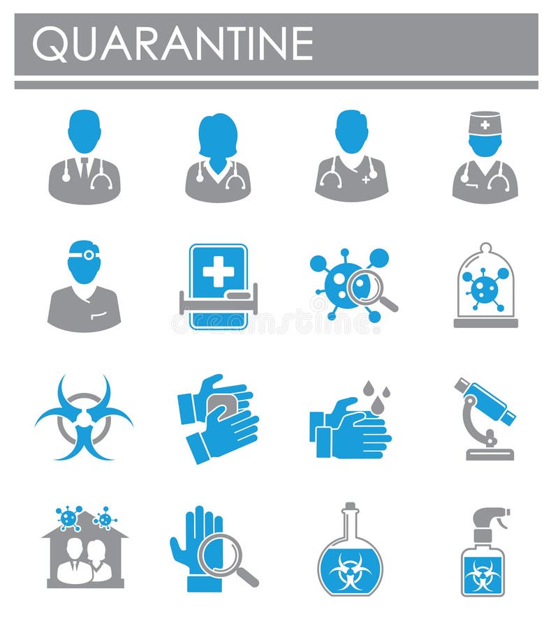 Quarantine Related Icons Set on Background for Graphic and Web Design ...