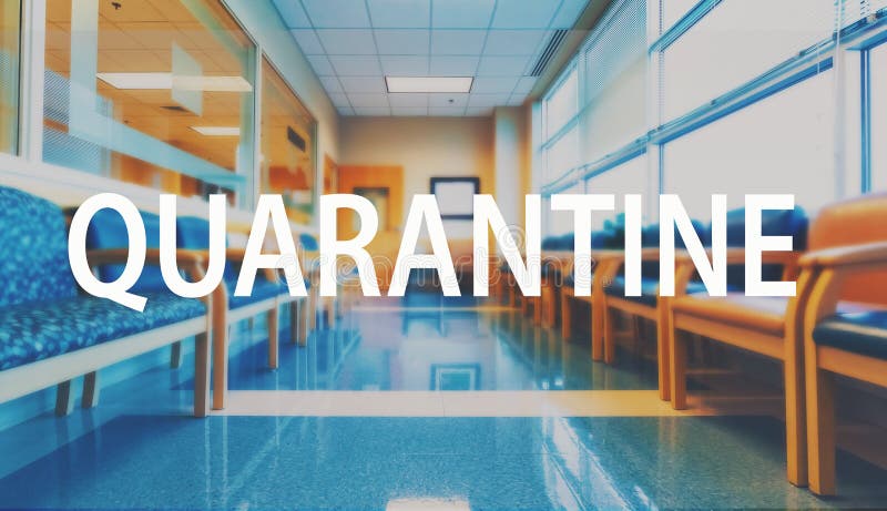 Quarantine Theme with a Medical Waiting Room Background Stock ...