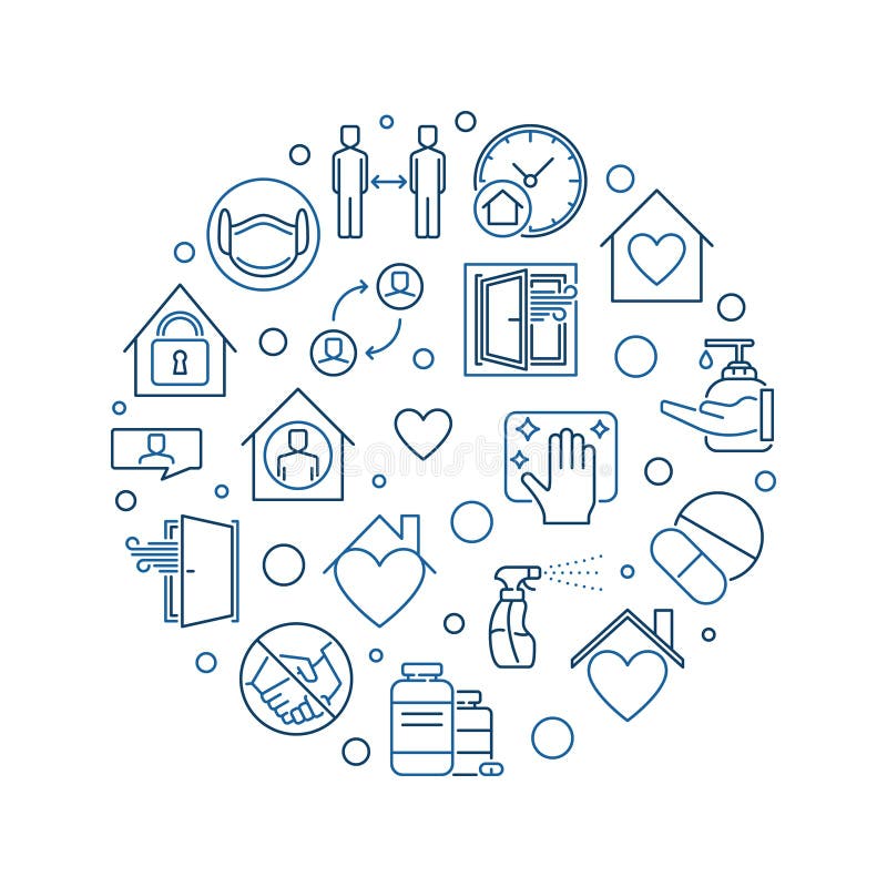 Quarantine Vector Concept Round Outline Illustration Stock Vector ...