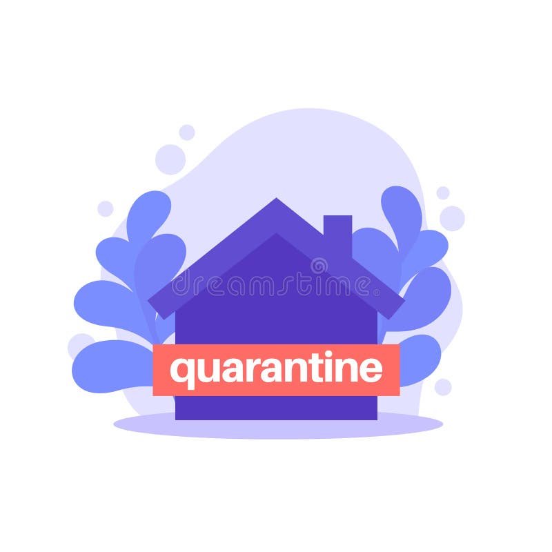 Quarantine Vector Icon with House Stock Vector - Illustration of banner ...