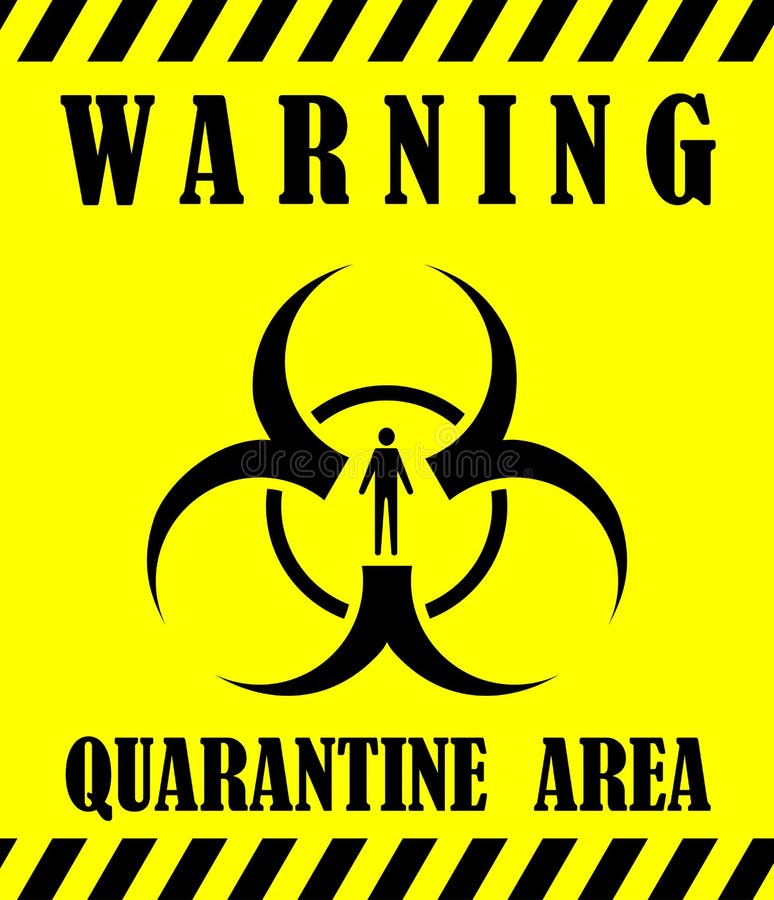 Quarantine Warning Symbol Against Flu Virus Stock Vector - Illustration ...