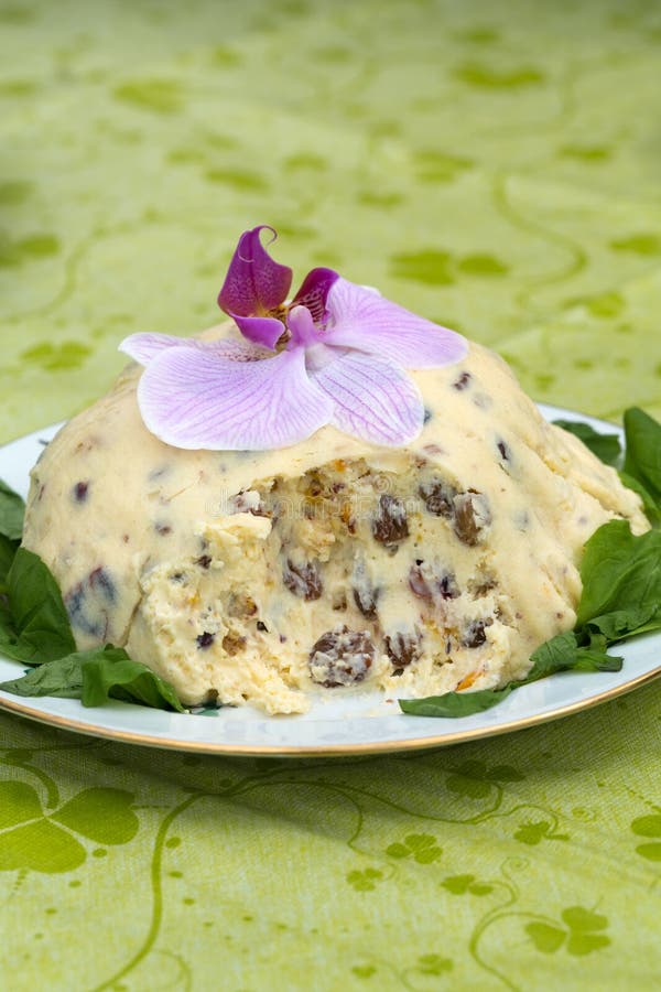 Quark dessert, paskha stock photo. Image of easter, leaf - 51236788