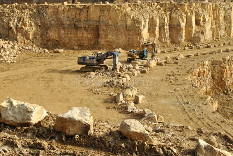 Aerial View of Rock Quarry Strip Mining Stock Image - Image of work ...