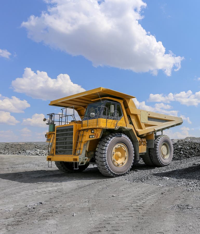 Large Quarry Dump Truck. Transport Industry. Stock Image - Image of ...