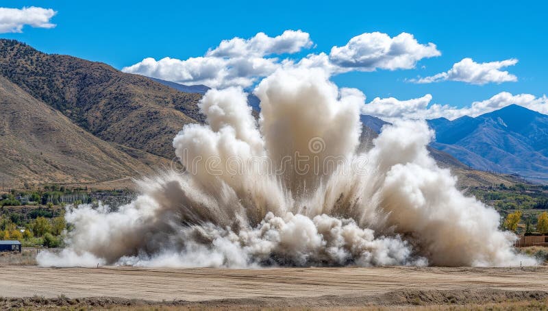 A Quarry Explosion among the Mountains Results in a Dramatic Blast ...