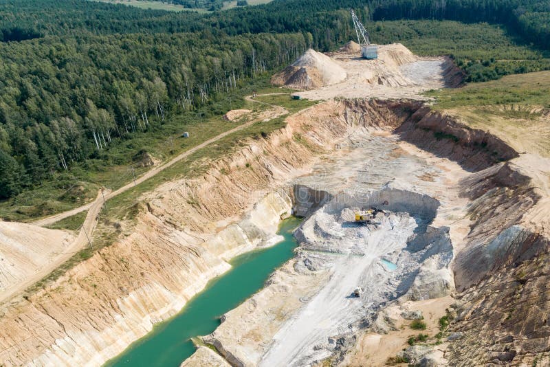 Quarry for the Extraction of Gypsum. Extraction of Minerals by the Open ...