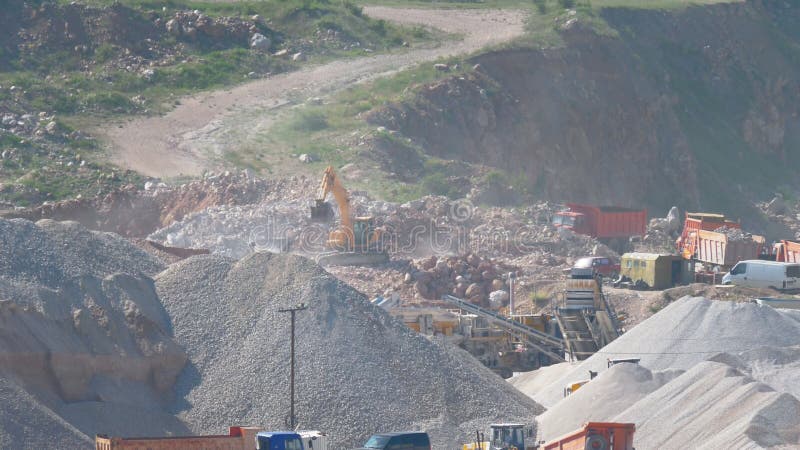 Quarry for the Extraction of Flux Limestone. Stock Video - Video of ...