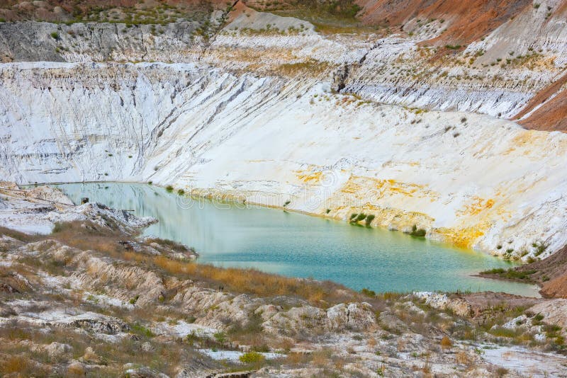 Quarry Extraction Porcelain Claykaolin and Quartz Sand in the Open Pit ...