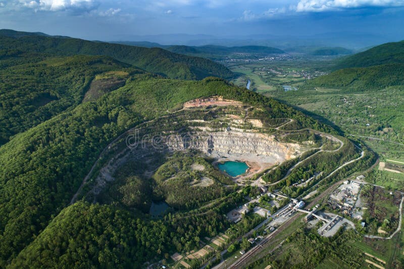 Quarry for the Extraction of Stone and Sand. Stock Photo - Image of ...