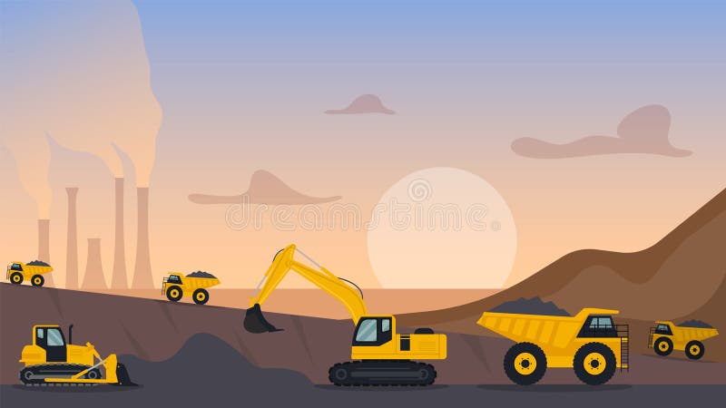 Quarry Landscape. Quarry Heavy Vehicles. Mine Production, Stone ...