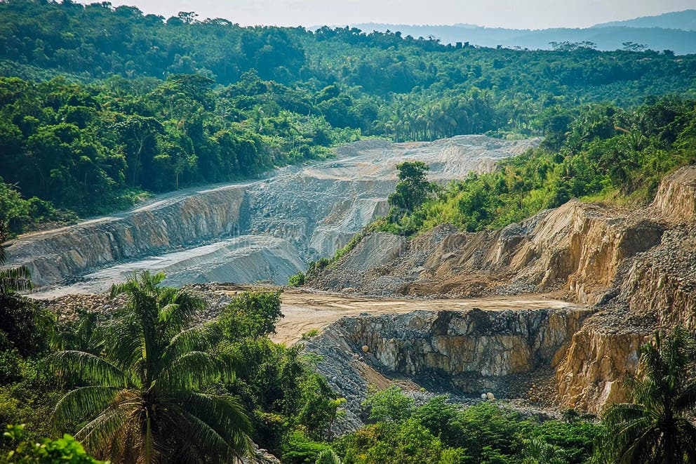 Quarry Landscape Surrounded by Dense Tropical Forest during Daylight ...