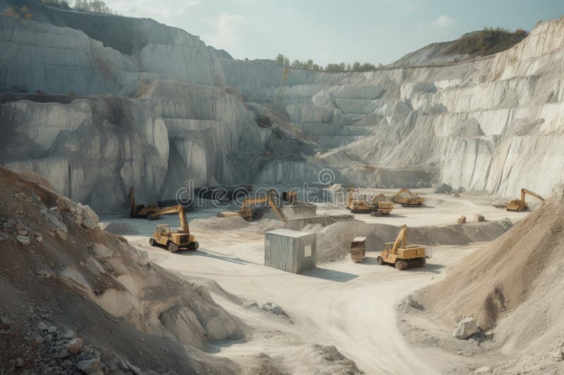 Quarry Machinery Mine. Generate Ai Stock Illustration - Illustration of ...