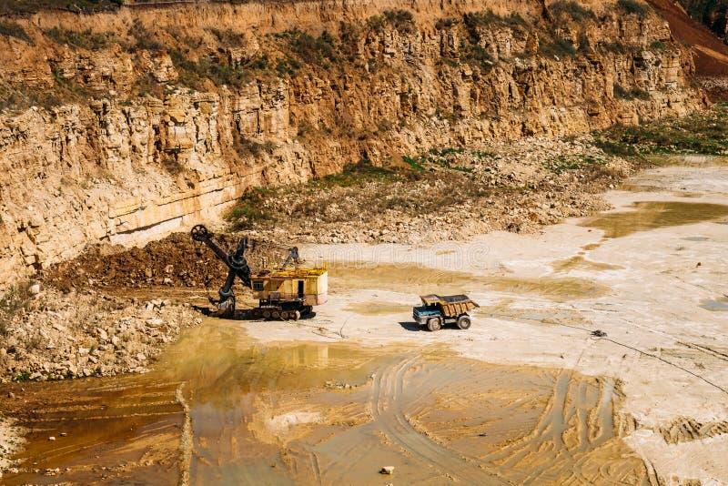 Quarry Machines and Equipment for Extraction of Minerals Stock Photo ...