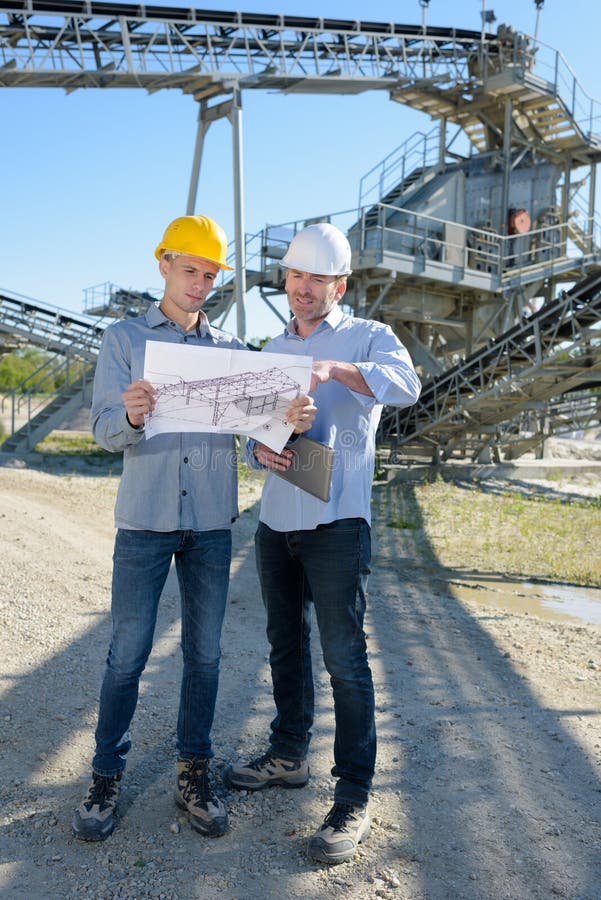 Quarry and Mining Engineers Studying Design Stock Image - Image of ...
