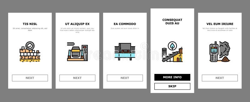 Quarry Mining Industrial Process Icons Set Vector . Stock Vector ...