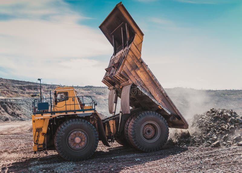 Quarry Mining in a Quarry by Machines Stock Photo - Image of industrial ...